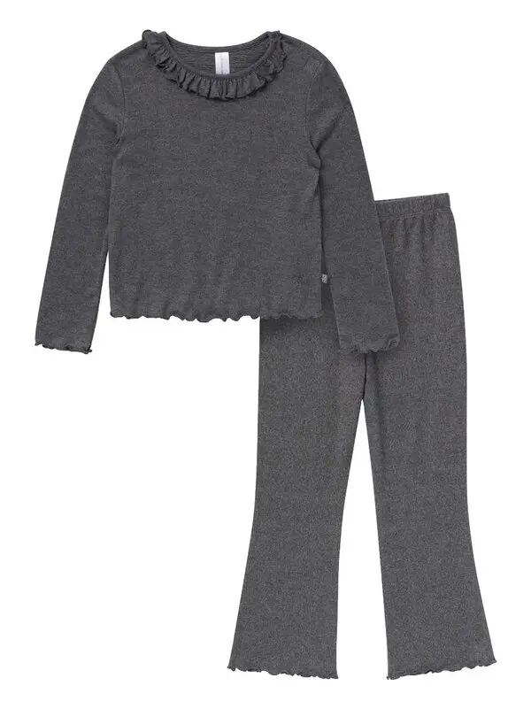 MODERN MOMENTS™ BY GERBER Ruffle Collar Top And Flare Pant Set - Dark Gray