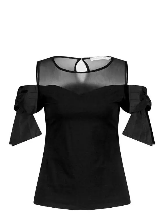 Anne Fontaine Virtyl Sweetheart Neckline Top - Black