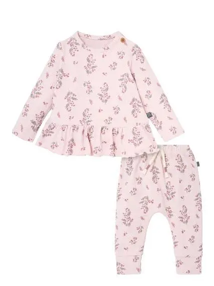 MODERN MOMENTS™ BY GERBER Peplum Top And Pants Set - Blush Heather