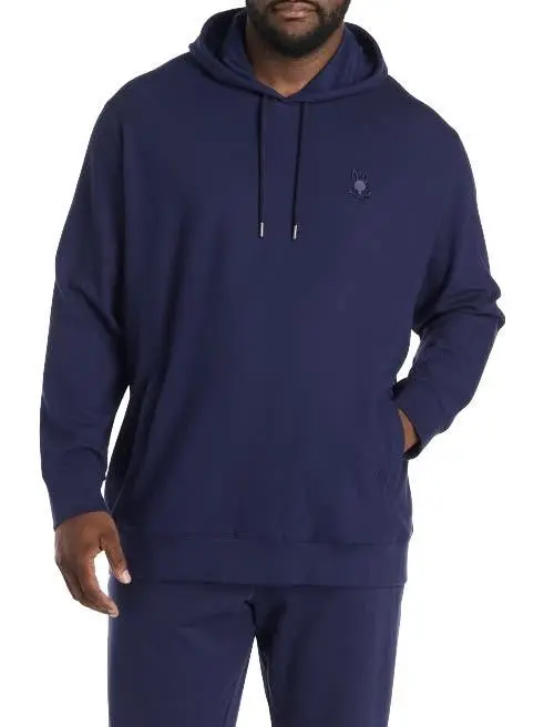Psycho Bunny Big & Tall Kai Textured Hoodie - Evening Blue