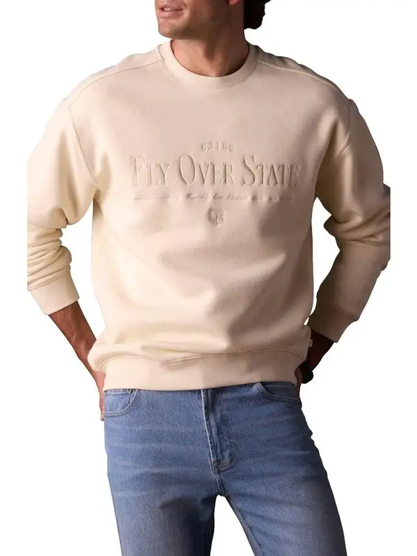 THE NORMAL BRAND Oversized Embroidered Crewneck Sweatshirt - Ivory