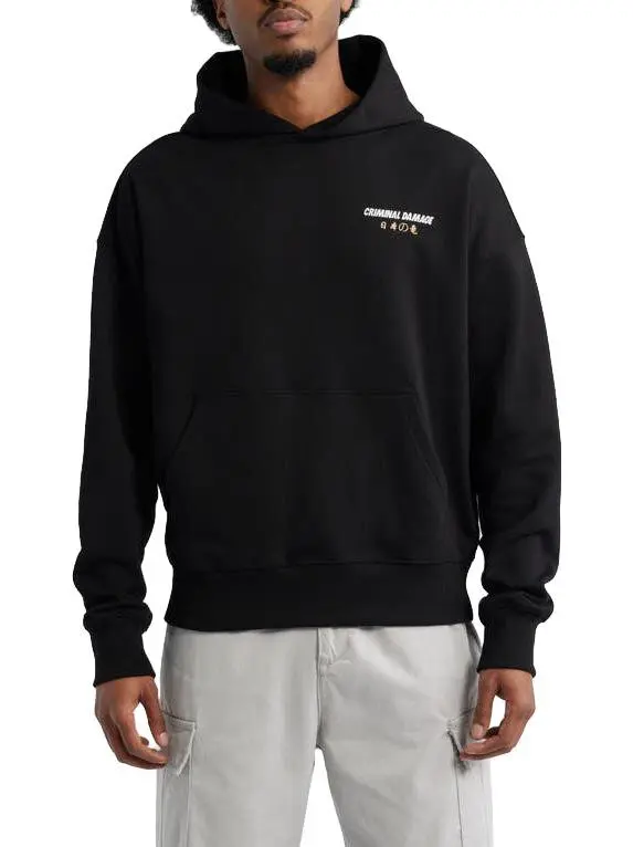 CRIMINAL DAMAGE Graphic Hoodie - Black