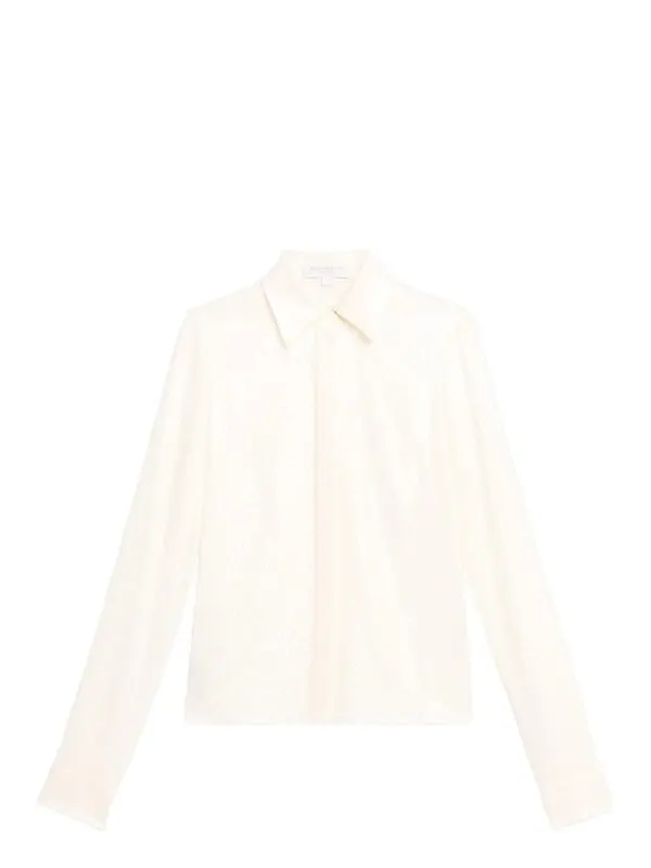Michael Kors Hansen Sequined Button-down Shirt - White