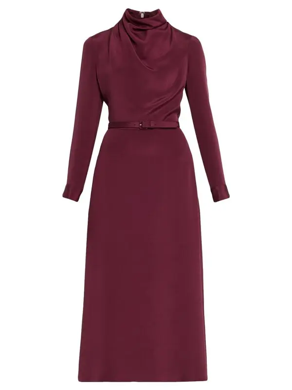 Adam Lippes Amandine Draped Midi Dress - Wine