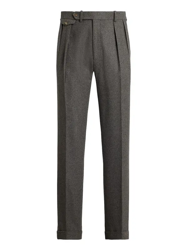 Ralph Lauren Gregory Pleated Wool Trousers - Medium Grey