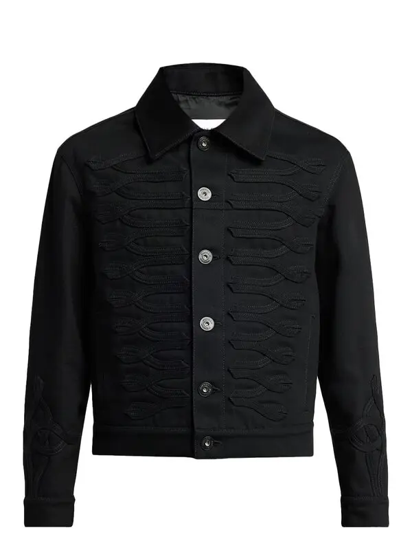 Alexander McQueen Frogging-front Denim Trucker Jacket - Black