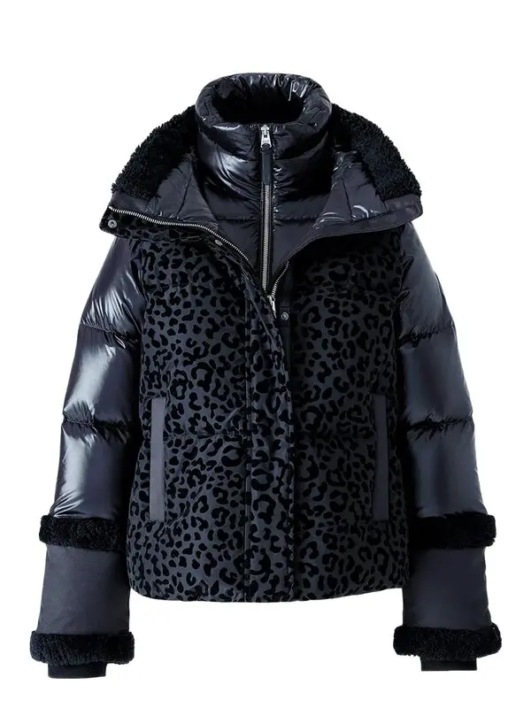 Mackage Lydana-flp Leopard Short Down Jacket - Black-black