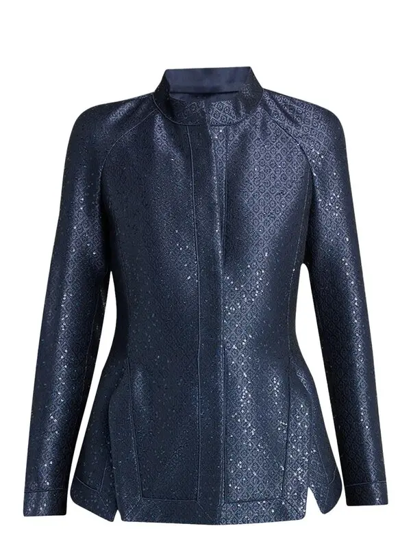 Giorgio Armani Sequin Jacquard Evening Jacket - Navy