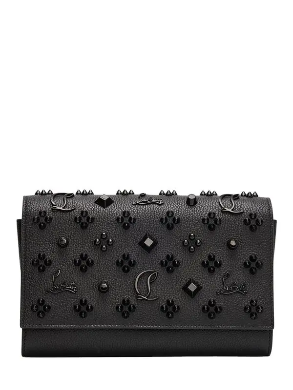 CHRISTIAN LOUBOUTIN Paloma Clutch Bag In Louinthesky Leather - Black
