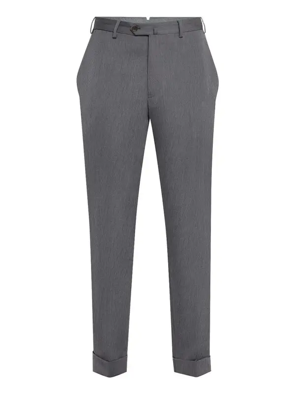 Emporio Armani Wool Tonal Stripe Trousers - Multi