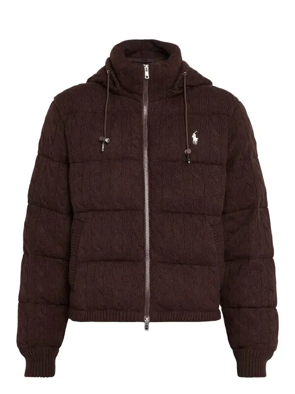 Ralph Lauren Cable-knit Wool-cashmere Quilted Jacket - Spring Nvy