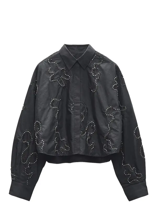 Rag & Bone Beatrice Embroidered Shirt - Black Embroidered