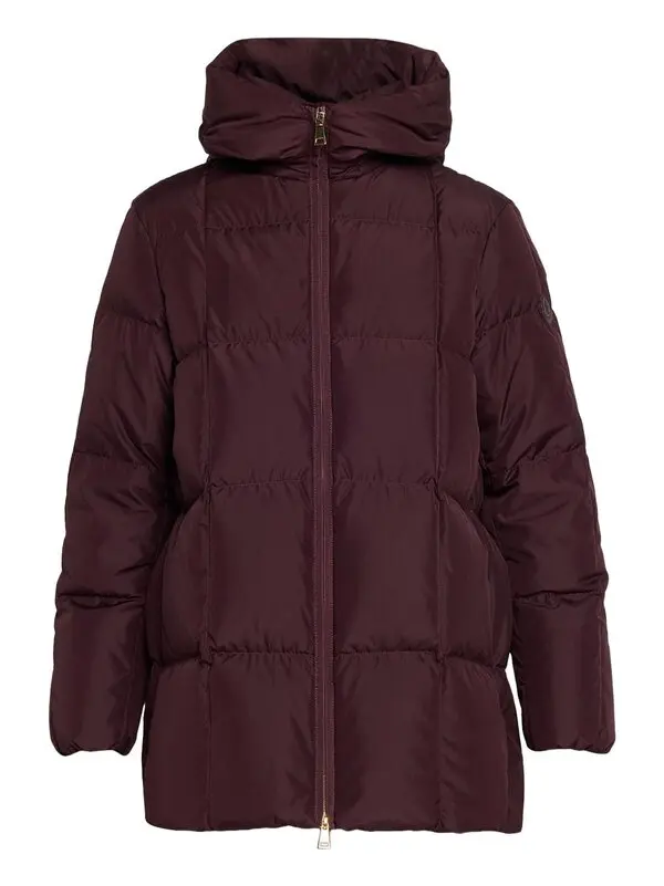 Moncler Darbon Oversized Hooded Down Jacket - Burgundy
