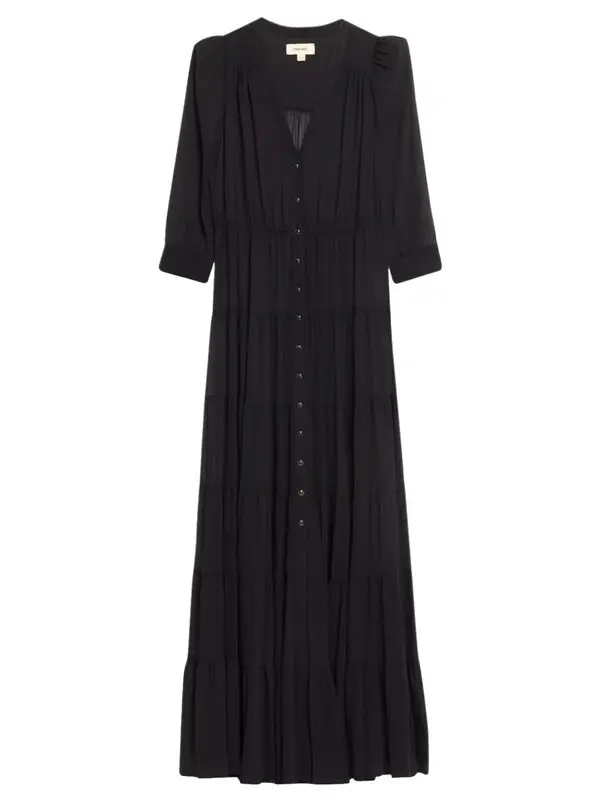 L'Agence Seraphina Tiered Maxi Dress - Black