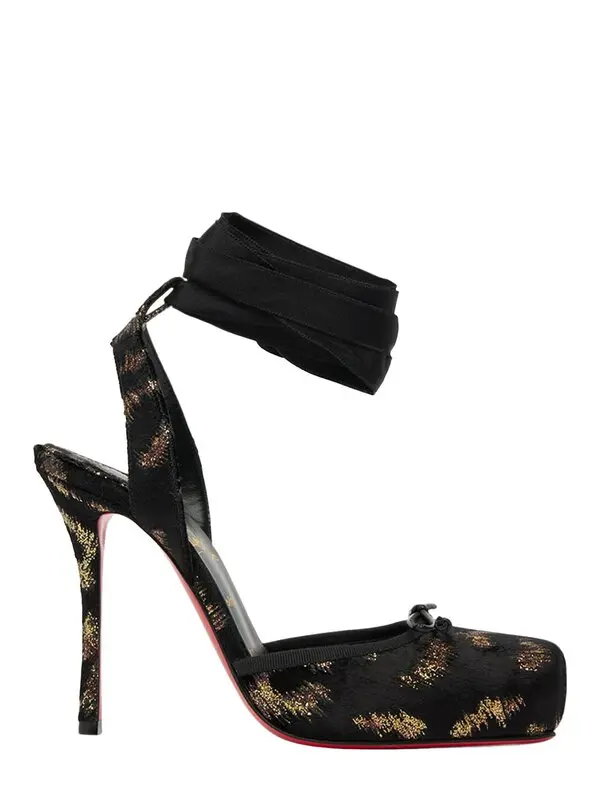 CHRISTIAN LOUBOUTIN 100mm Cassia Ankle-tie Ballerina Pumps - Black/copper