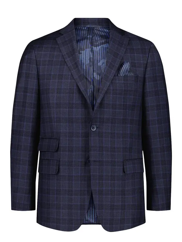 Robert Graham Kipton Plaid Single-breasted Sport Coat - Navy