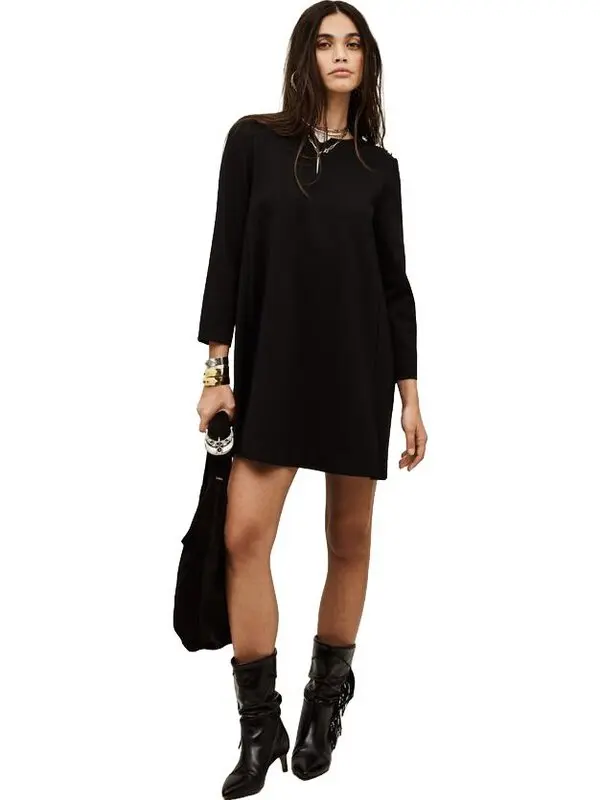Ba&sh Mason Wool Blend Mini Dress - Black
