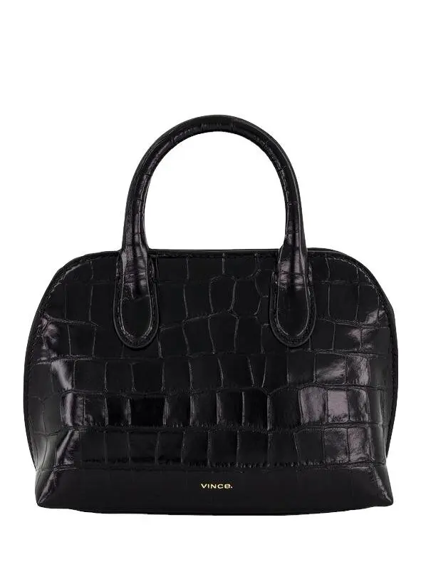 Vince Delphine Croc-embossed Leather Mini Bag - Black