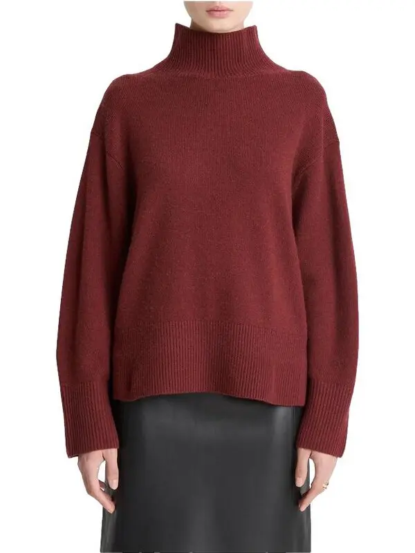 Vince Wool-cashmere Turtleneck Sweater - Burgundy