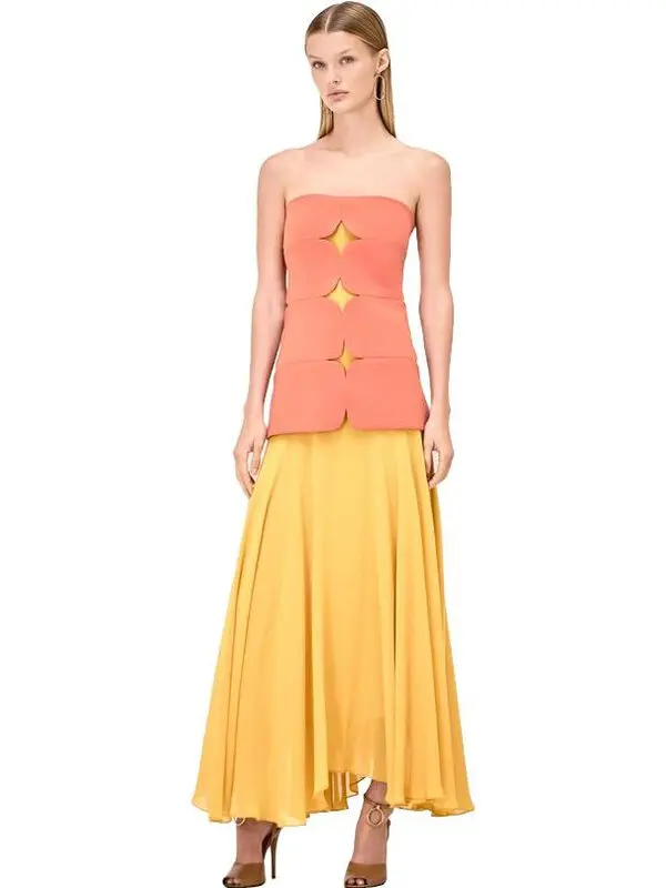 Alexis Rasha Strapless Midi Dress - Orange