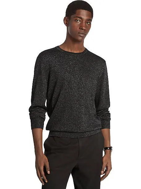 Michael Kors Metallic Merino Wool Sweater - Silver