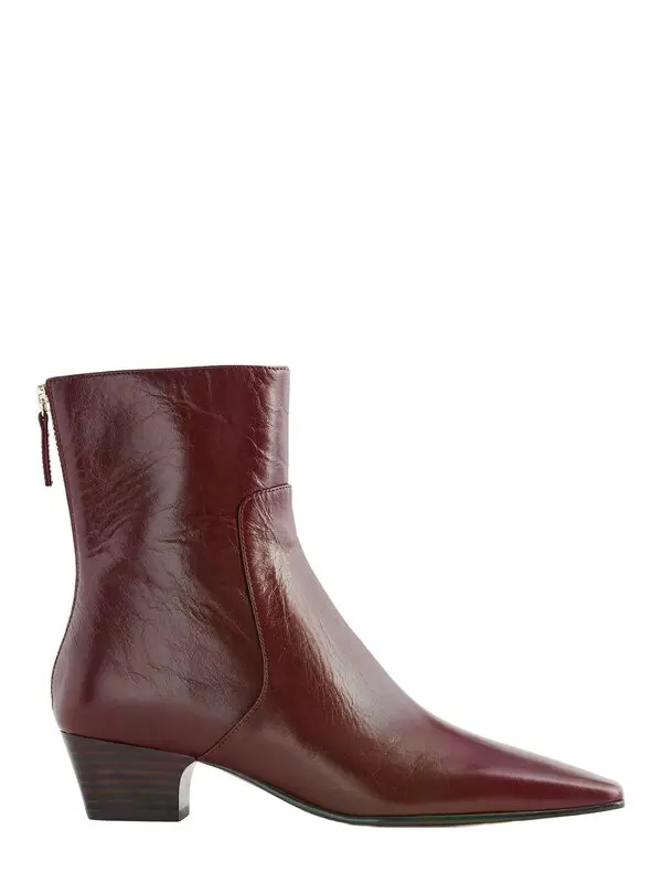 Madewell The Lexie Leather Ankle Boots - Aged Wine