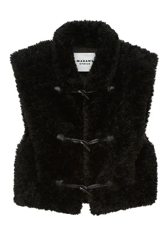 MARANT ETOILE Alisa Fur Vest - Black