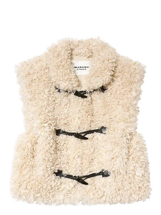 MARANT ETOILE Alisa Fur Vest - Ecru
