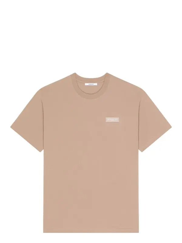 Givenchy T-shirt In Cotton With Paris Gros Grain - Beige