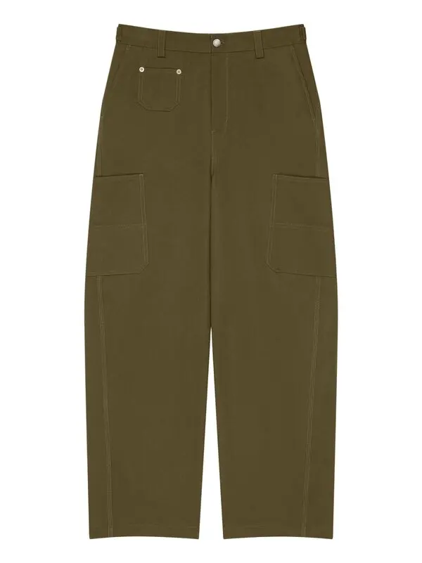 Givenchy Couture Seam Cargo Trousers With Embroidered Detail - Khaki