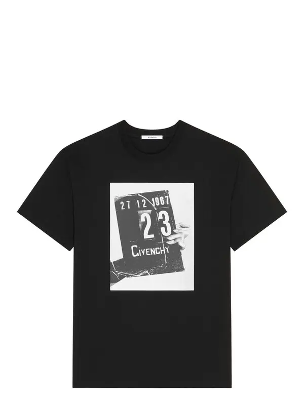 Givenchy T-shirt In Cotton With Clapperboard Print - Black