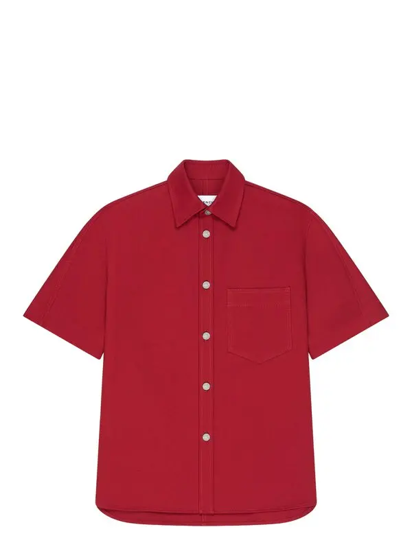 Givenchy Couture Seam Shirt In Overdyed Denim - Dark Red