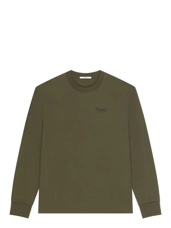 Givenchy T-shirt In Cotton With Stamp Print - Khaki