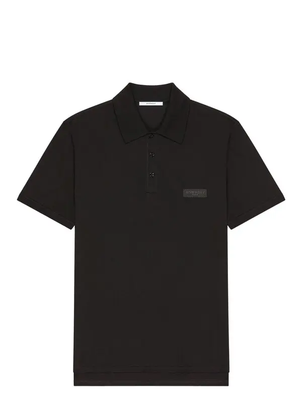 Givenchy Polo In Cotton With Paris Gros Grain - Black