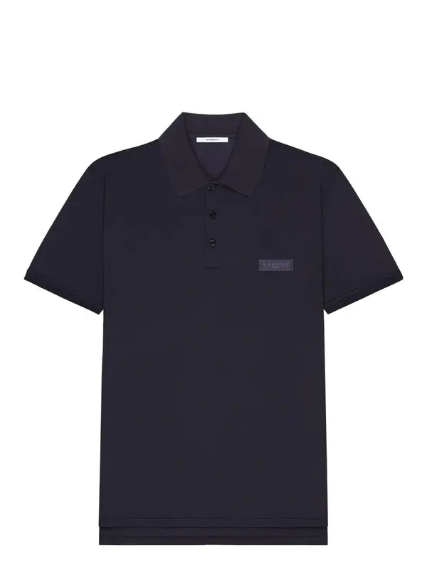 Givenchy Polo In Cotton With Paris Gros Grain - Dark Navy