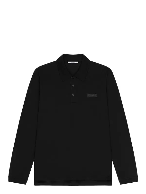 Givenchy Polo In Cotton With Paris Gros Grain - Black