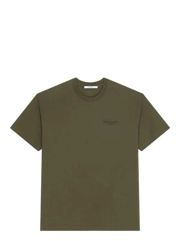 Givenchy T-shirt In Cotton With Stamp Print - Khaki