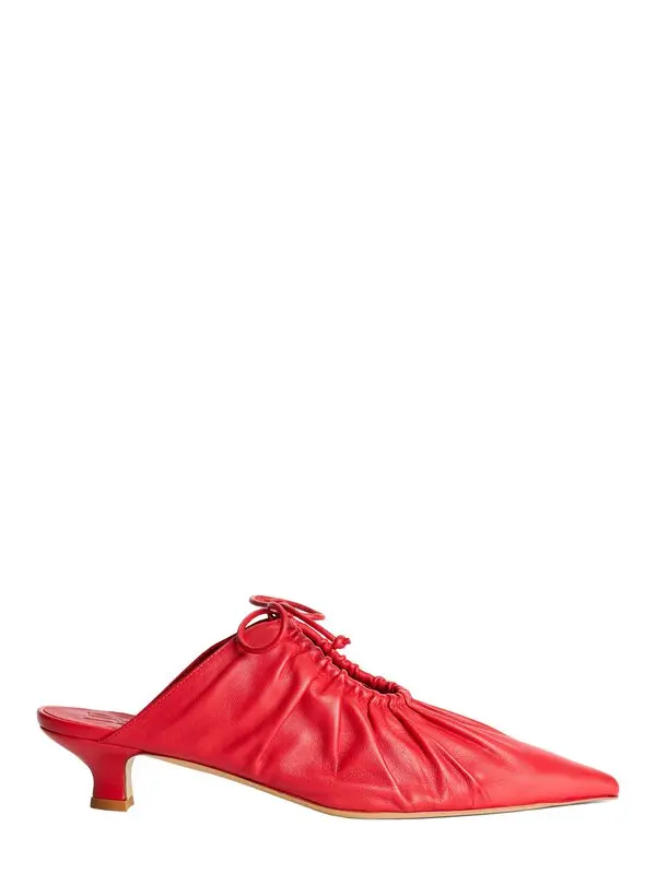 BY MALENE BIRGER Masey Leather Mules - Pompeian Red