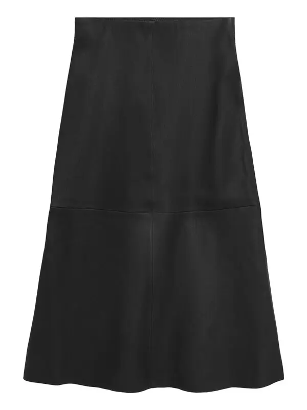 BY MALENE BIRGER Simoas Leather Midi Skirt - Black