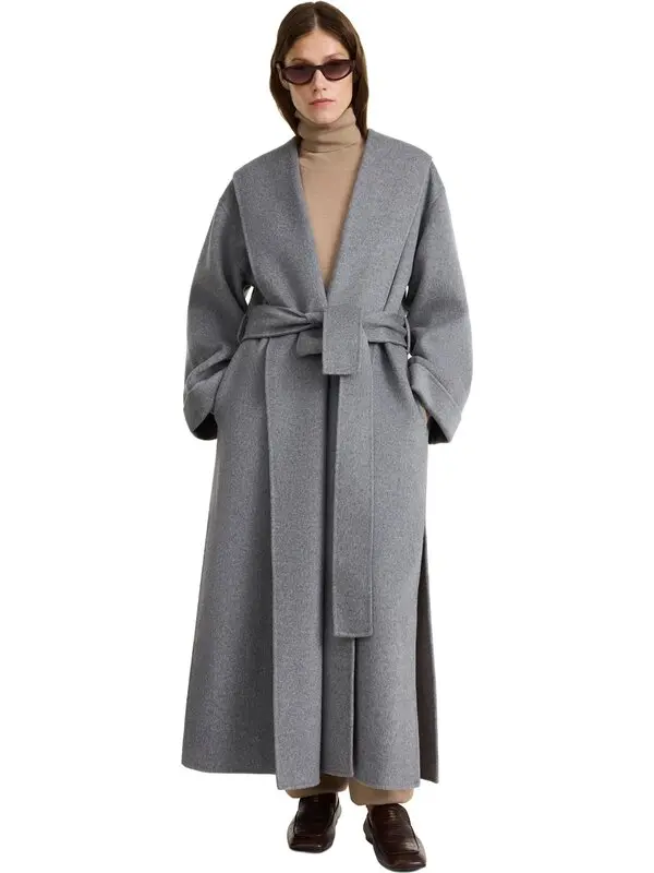 BY MALENE BIRGER Wool Blend Coat - Grey Melange