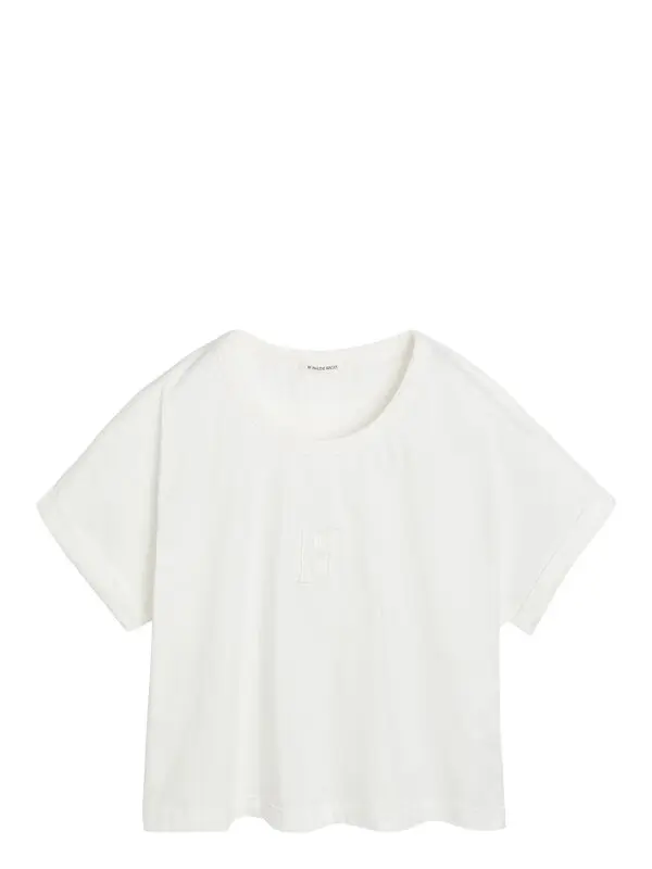 BY MALENE BIRGER Organic Cotton Cropped T-shirt - Soft White