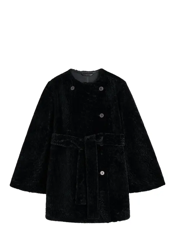 BY MALENE BIRGER Sannie Shearling Jacket - Black