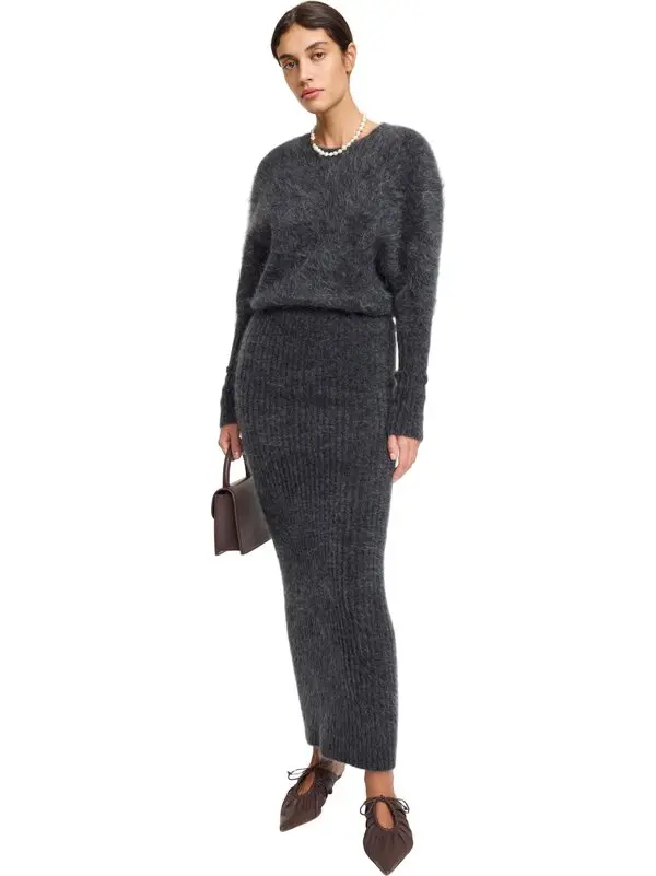 BY MALENE BIRGER Gislaine Hairy Maxi Dress - Jet Grey