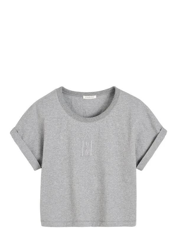 BY MALENE BIRGER Hedalia Organic Cotton T-shirt - Grey Melange