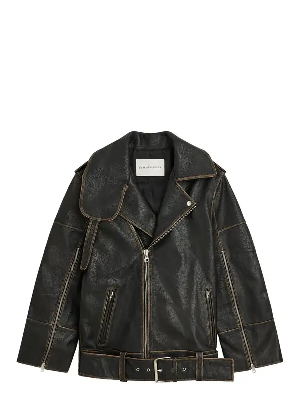 BY MALENE BIRGER Beatrisse Leather Jacket - Black