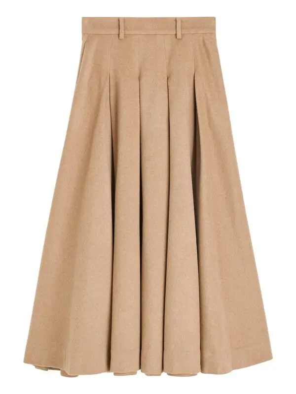 BY MALENE BIRGER Eden Wool A-line Skirt - Medium Beige Melange