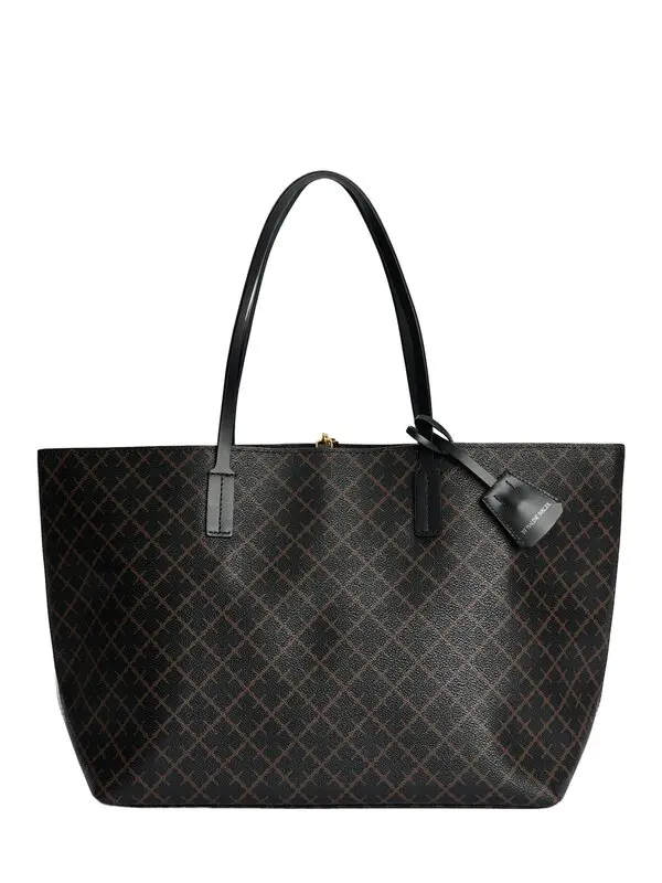 BY MALENE BIRGER Abigail Signature Flower Tote - Dark Chokolate