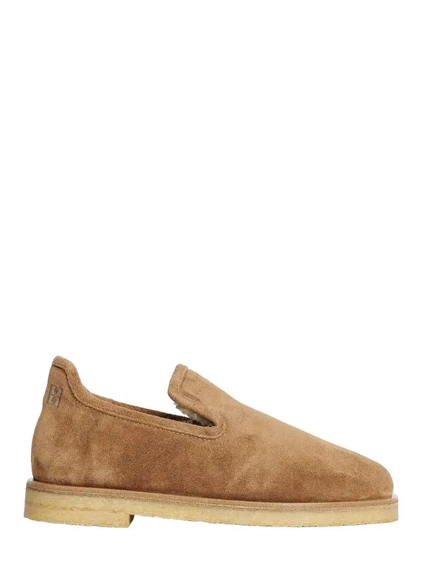 BY MALENE BIRGER Romine Suede Slippers - Tobacco Brown