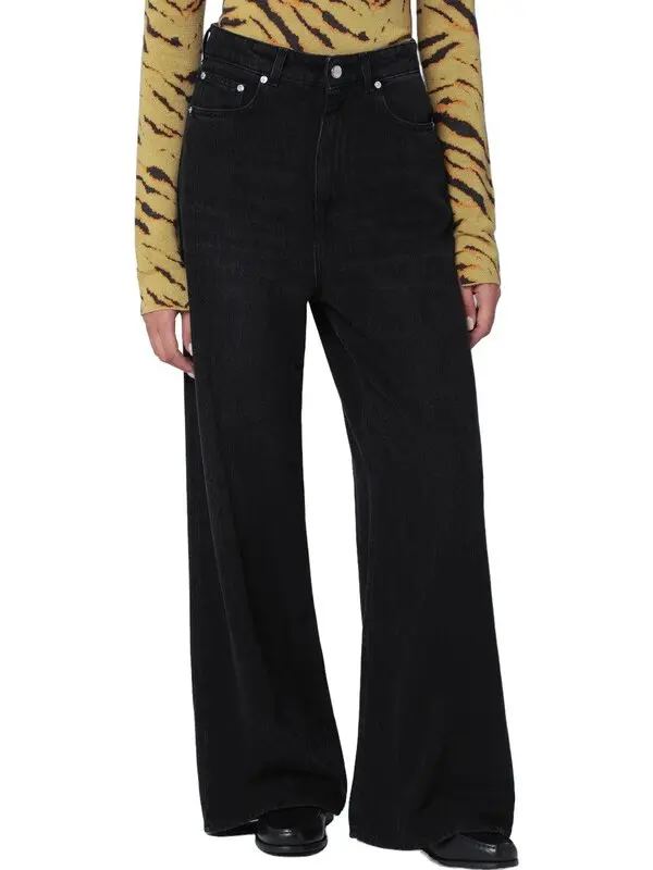 GANNI Washed-effect Baggy Jeans - Black