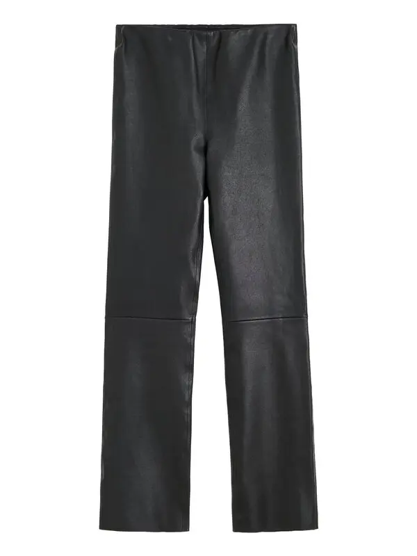 BY MALENE BIRGER Florentina Long Leather Trousers - Black